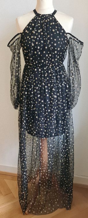 robe de soirée en tulle avec manches transparentes. taille S (Neu ...