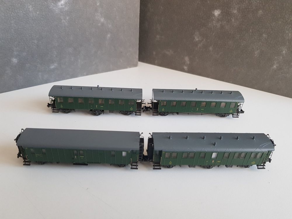 4 Personenwagen der SBB Epoche 2 von Piko Spur N (Gebraucht) in Schönenbuch für CHF 75 – mit ...