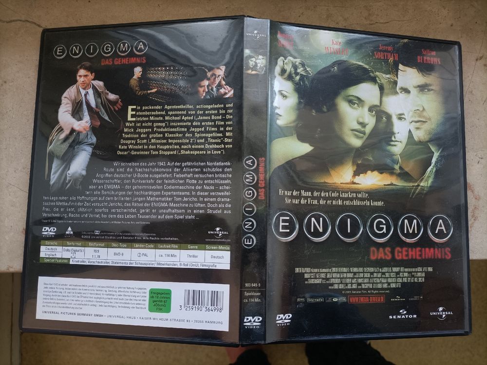 Enigma - Das Geheimnis DVD mit Kate Winslet, Top Zustand! (Gebraucht ...