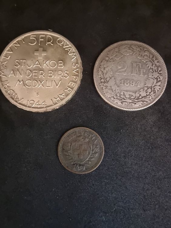5 Franken 2 Franken 1 Rp CHF Lot Silber Münze Gedenkmünze | Kaufen auf Ricardo