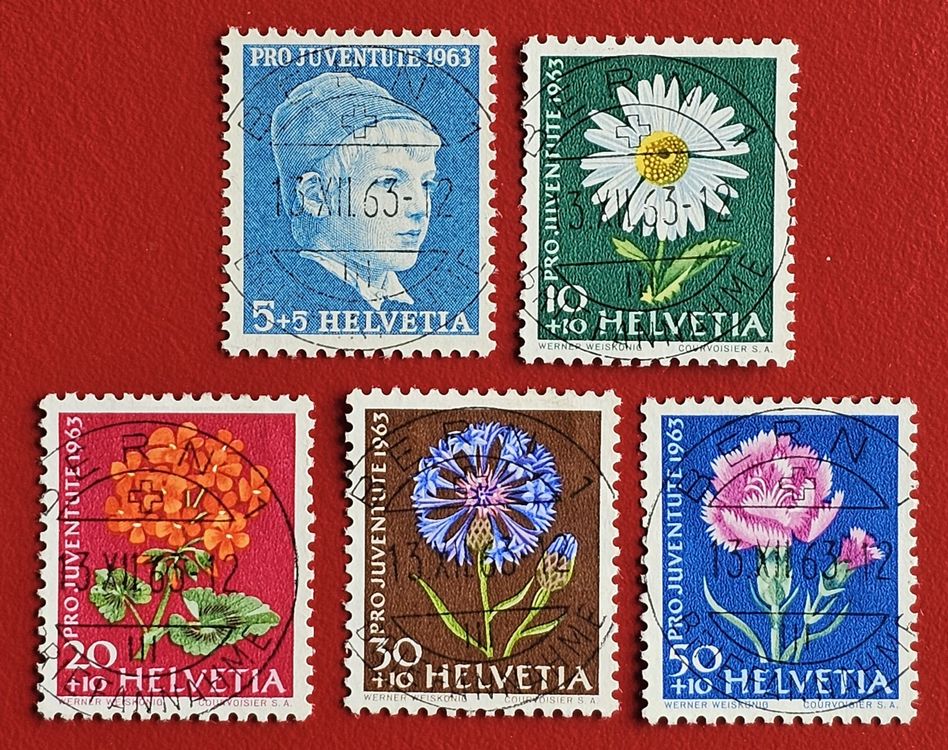 PRO JUVENTUTE SATZ 200L - 204L SCHÖNE VOLLSTEMPEL BERN 1963 (Gebraucht) in Düdingen für CHF 1 ...