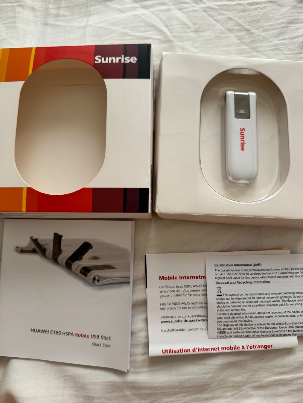 Sunrise Huawei Mobile Hotspot E180 Rotate LTE USB Stick. NEU (Neu und ...