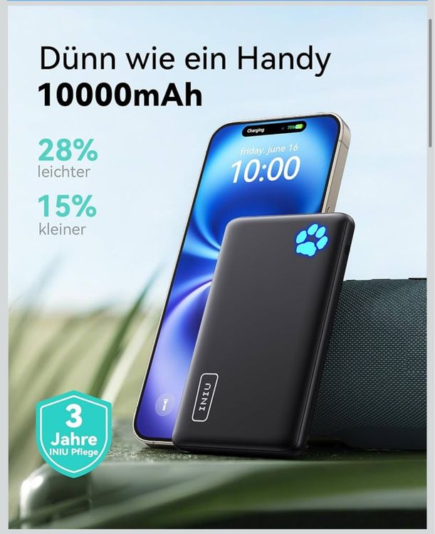 INIU Power Bank, Ultra Slim 10000mAh Powerbank Klein Stark (Neu und ...