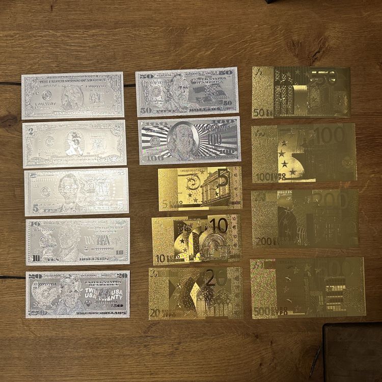 Gold & Silver Foil Banknote Replicas & Gold- & Silberfolien (Gebraucht ...