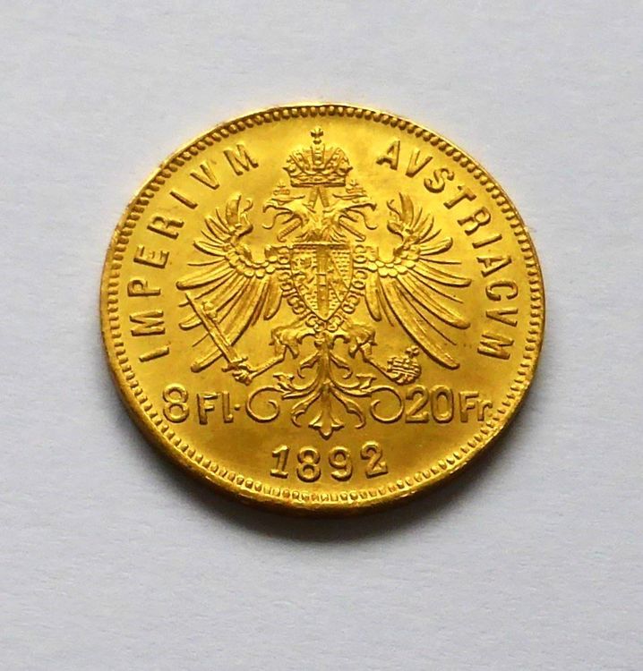 AUSTRIA / Österreich , 8 FL/20Fr. 1892 (Neu (gemäss Beschreibung)) in ...