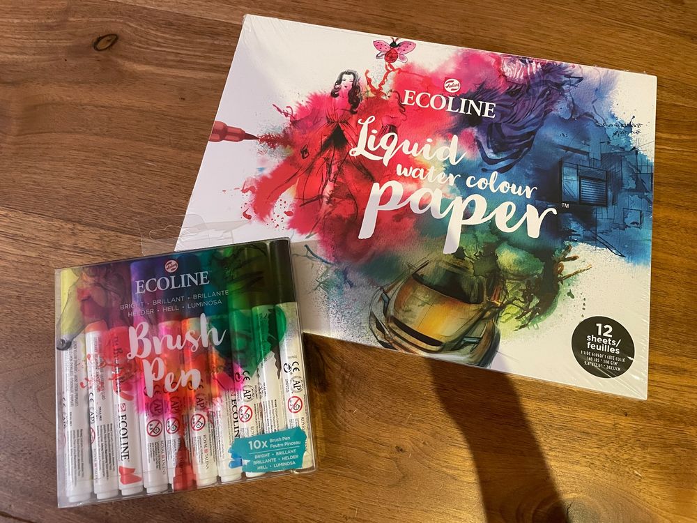 Ecoline Brush Pen und Liquid Watercolor Paper (Neu und originalverpackt ...