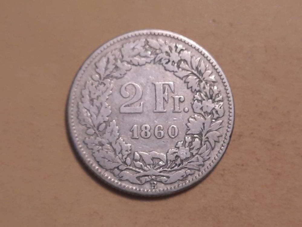 Schweiz 2 Franken 1860 B Sitzende Helvetia Silber | Kaufen auf Ricardo