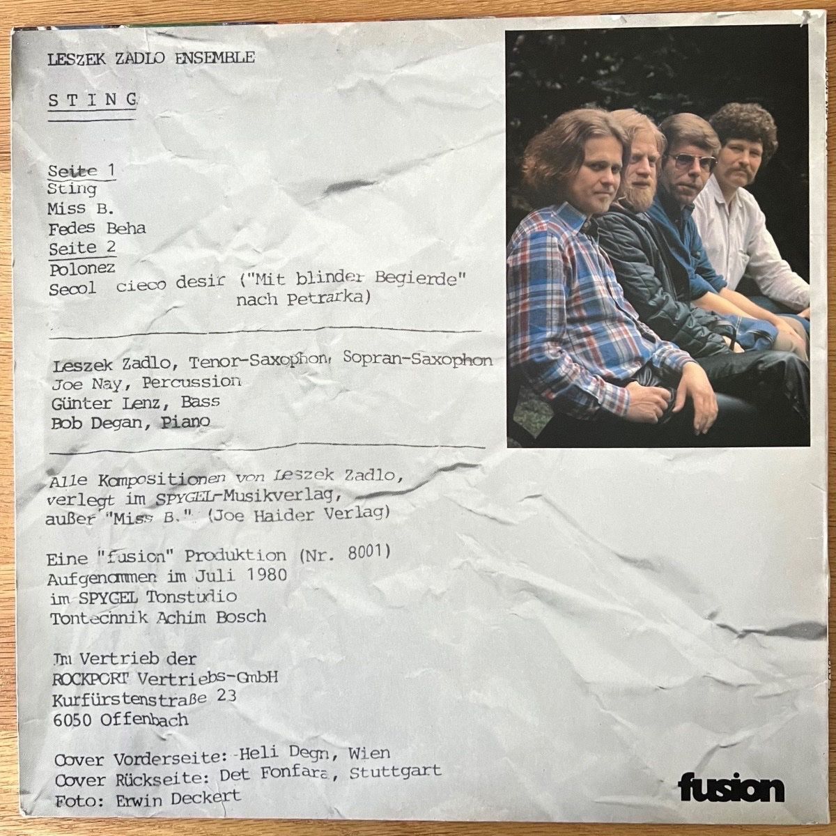 Leszek Zadlo Ensemble - Sting / 1. D-Press. 1980 - TOP (Gebraucht) in ...