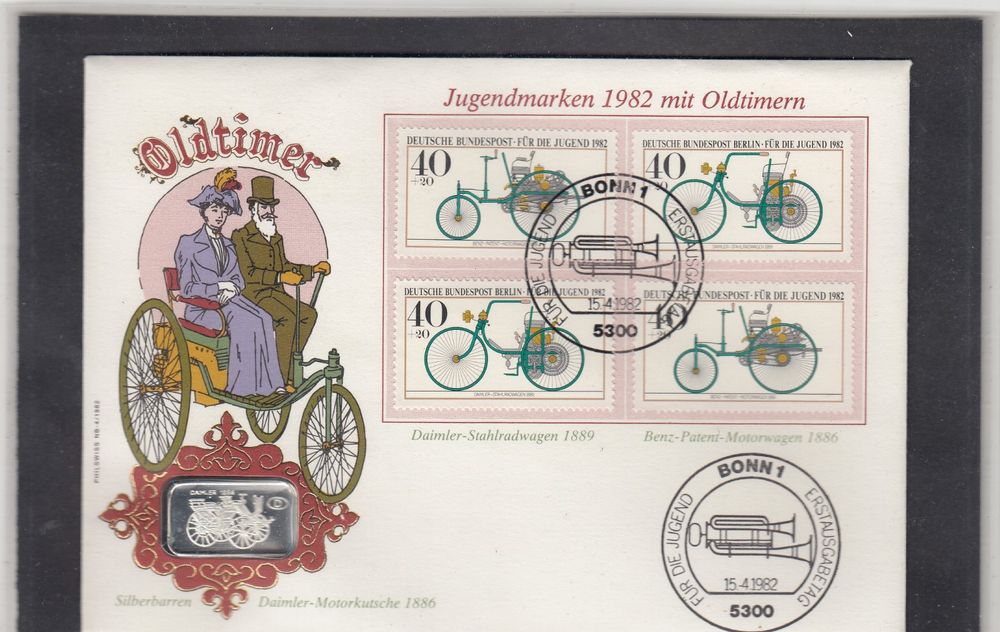 NUMISBRIEF. OLDTIMER 1982, SILBER, 5 GR. MARKEN- SERIE (Gebraucht) in Hergiswil NW für CHF 6 ...