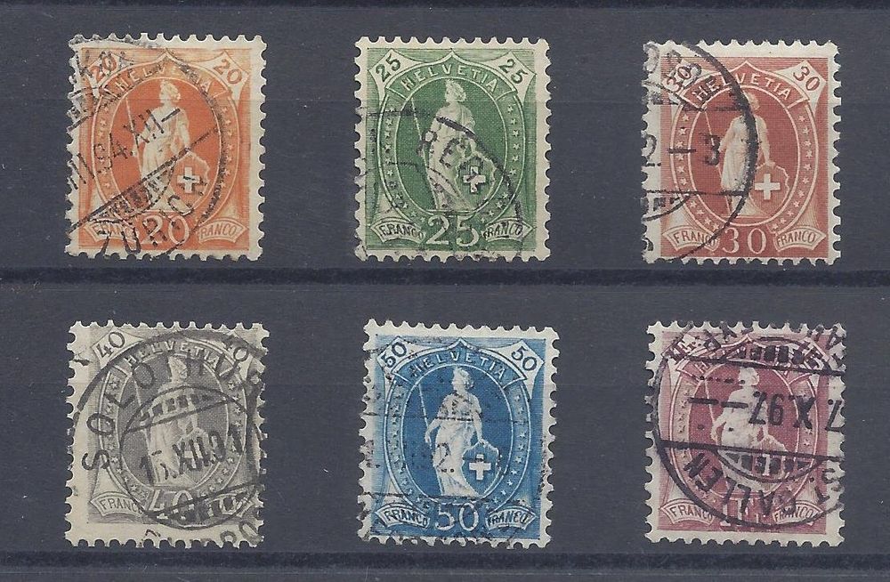 1891 : Steh. Helvetia Nr. 66C - 71C : KP 345.-- | Kaufen auf Ricardo