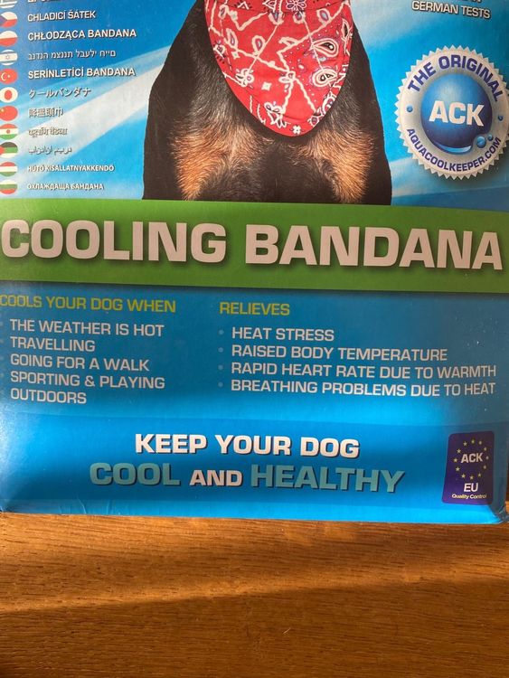 Kühlendes Bandana für Hunde, rot Western XL. Aqua Coolkeeper (Neu ...