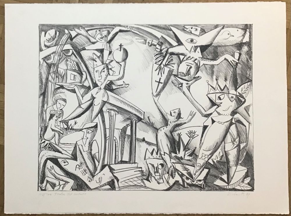 Victor H.BÄCHER (1933) Grosse Lithographie Handsigniert (Gebraucht) in ...