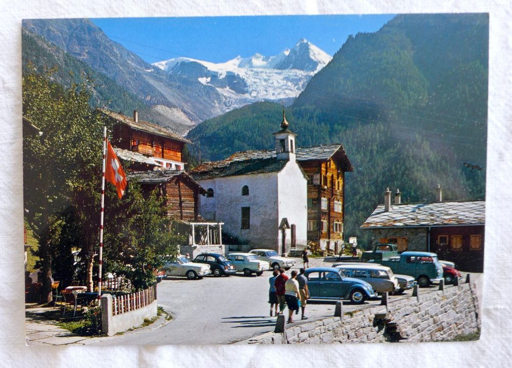 AK RIED ob St. Niklaus und Grächen VS, VW, Oldtimer, belebt (Gebraucht) in Wallisellen für CHF 4 ...