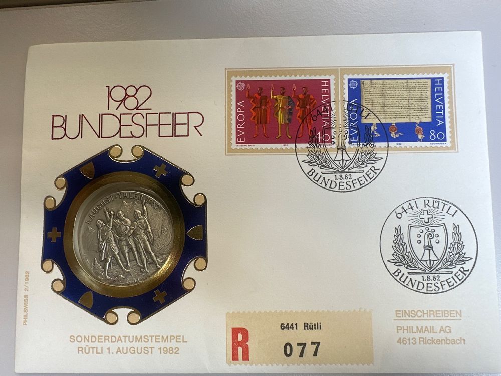 Schweizer Medaille Silber 900 18,76g 1.August-Taler 1982 | Kaufen auf Ricardo