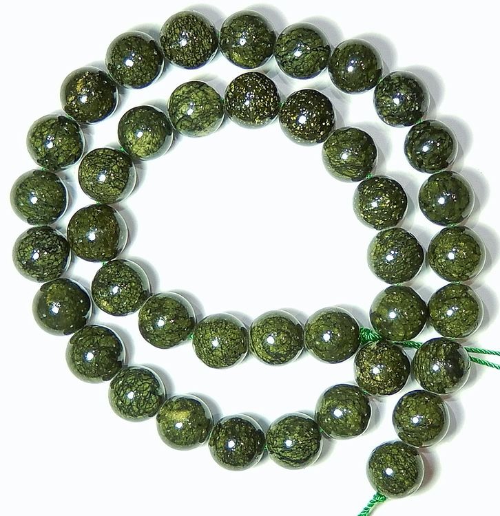 1 Strang echte rare russiche Serpentin Perlen 10 mm | Kaufen auf Ricardo