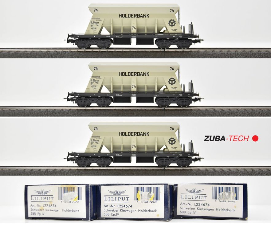 Liliput 3x L224674 Holderbank Kieswagen SBB H0 WS mit OVP (Gebraucht) in St. Gallen für CHF 97 ...