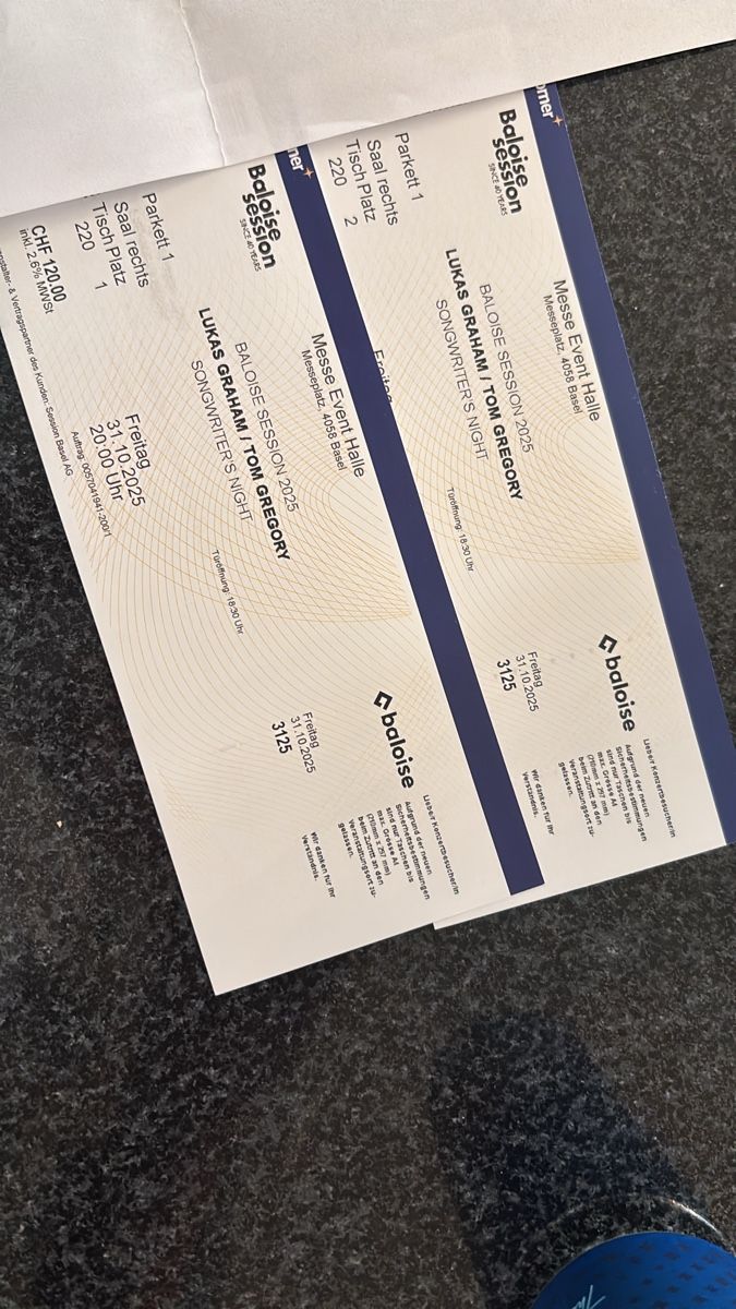 2 Tickets: Baloise Session 2025, Lukas Graham & Tom! (Neu und ...