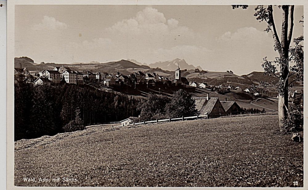 Wald (App.) Dorfansicht mit Säntis. 1936 | Kaufen auf Ricardo