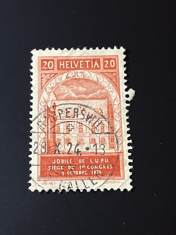 Alte Briefmarke Schweiz 20 HELVETIA 1874 (Gebraucht) in Mägenwil für CHF 1 – mit Lieferung auf ...