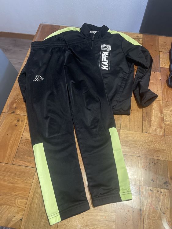 Kappa Sportanzug Trainingsanzug Gr. 128 8 Jahre schwarz neon (Gebraucht ...
