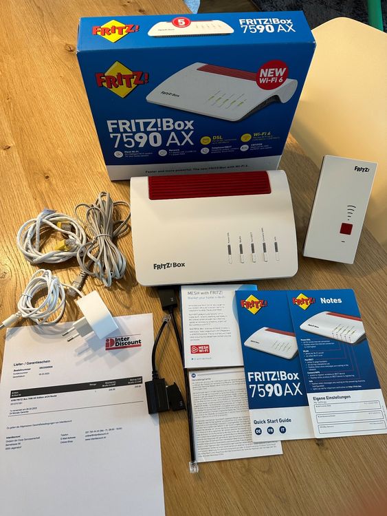 FRITZ!Box 7590 AX A/CH & FRITZ Repeater 2400, Garatie 03/25 (Neu ...