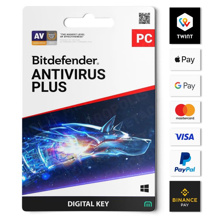 Bitdefender Antivirus Plus - 1PC - 1 Jahr- Windows - NEU (Neu und ...