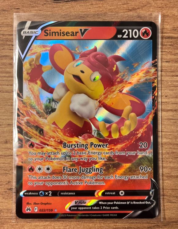 Simisear V 22/159 Pokemon Crown Zenith (Neu (gemäss Beschreibung)) in ...