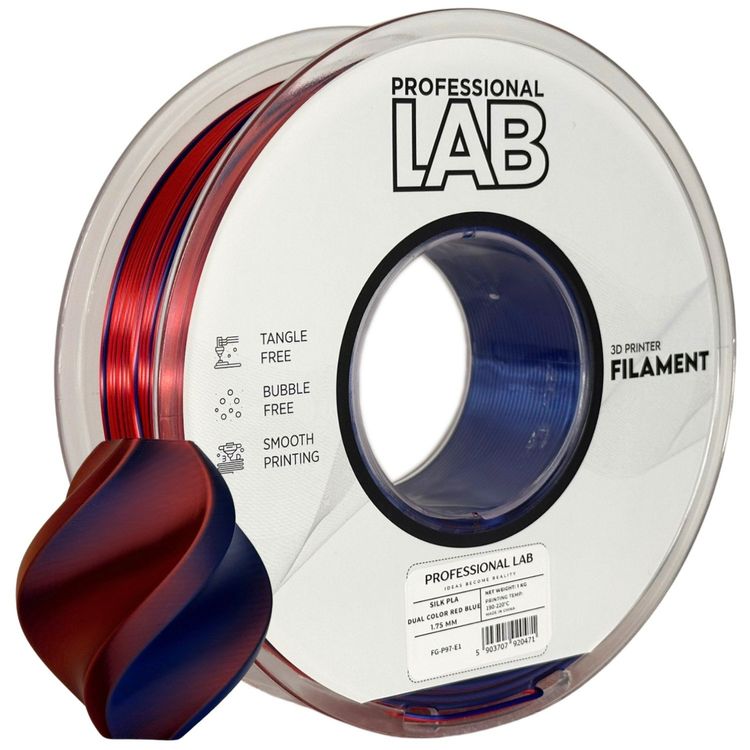 PLA Silk Dual Color Filament, 1.75 mm, 1 kg, rot & blau (Neu und ...