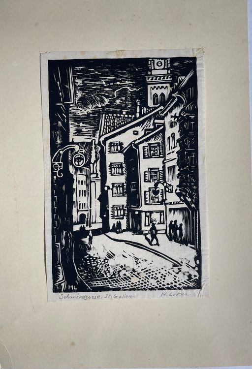 Holzschnitt unleserlich signiert | Kaufen auf Ricardo