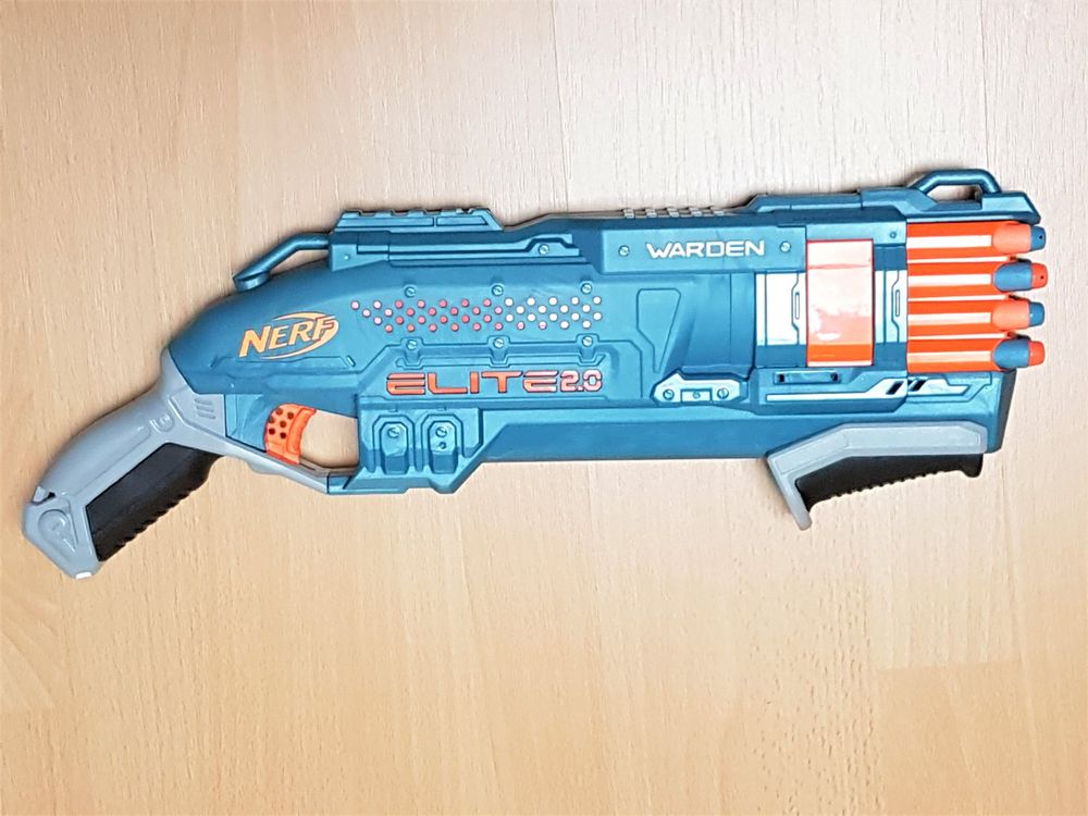 NERF Warden 2.0, blau-orange, 8 Darts (Gebraucht) in Kloten für CHF 9 ...
