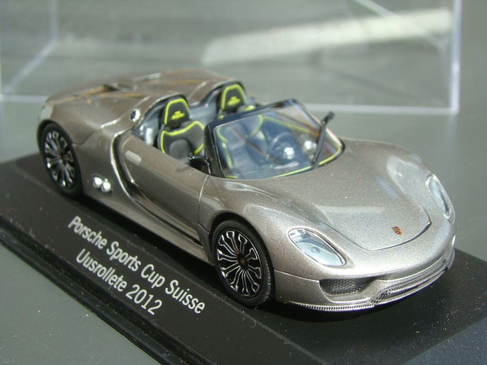 Porsche 918 Cayman Spyder grau 1:43 mega selten ovp toprar (Neu (gemäss ...