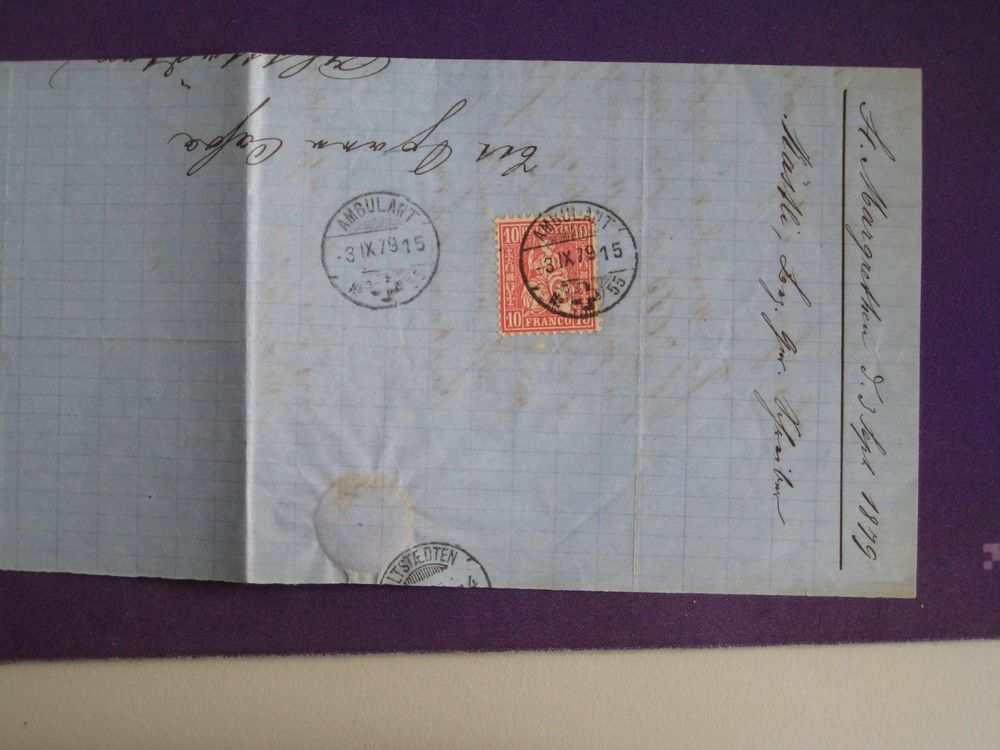 alter Brief von Altstätten 3.IX.1879 (Gebraucht) in Wangs für CHF 3 ...