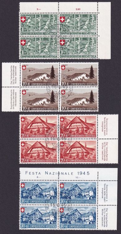 1945 Pro Patria 4er Block Serie | Kaufen auf Ricardo