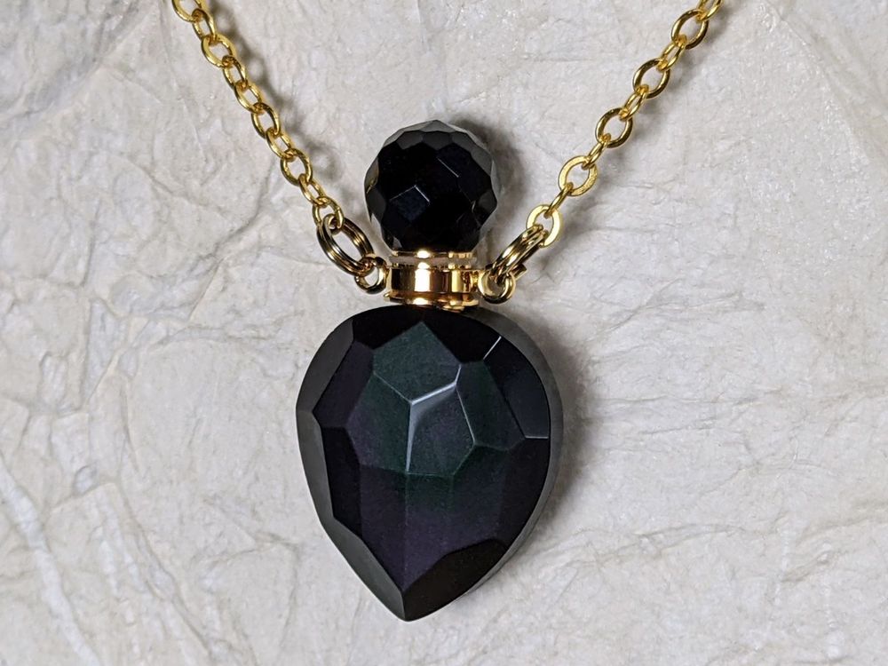 Obsidian(Regenbogenobsidian) Parfum Fläschchen/Flacon (Neu (gemäss ...