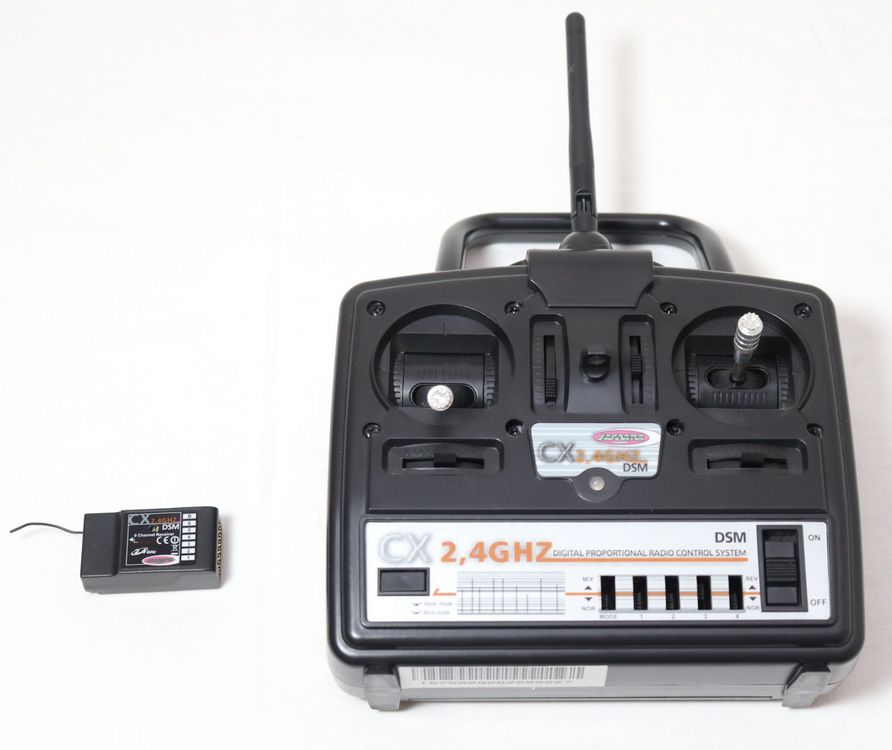 Jamara CX 2.4GHz DSM 4-Kanal Fernsteuerung mit Empfänger (Gebraucht) in Frick für CHF 25 – mit ...
