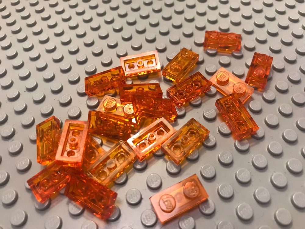 Lego 24xPlatten 1x2 transparent orange 31 Stück | Kaufen auf Ricardo