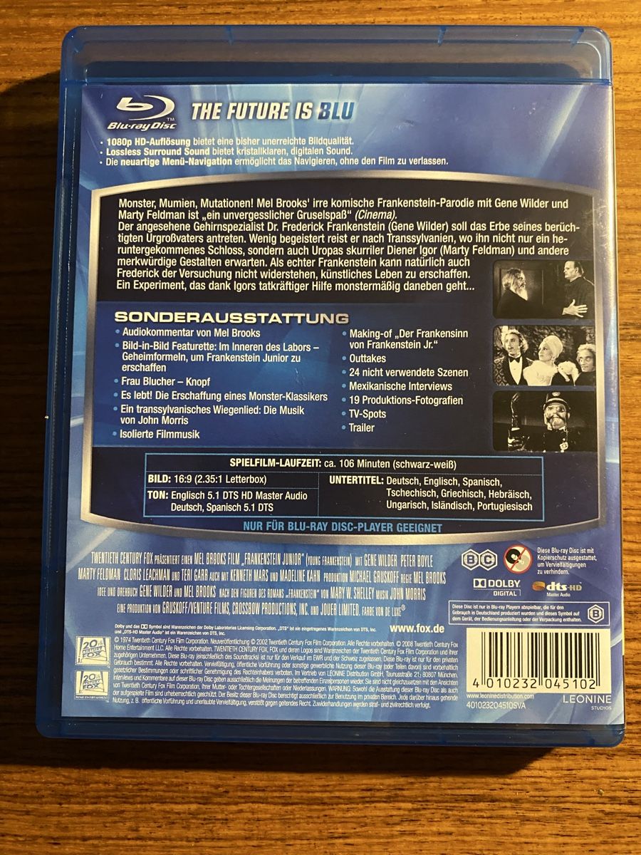 Frankenstein Junior - Blu-Ray (Gebraucht) in Rüschlikon für CHF 4.6 – mit Lieferung auf Ricardo ...