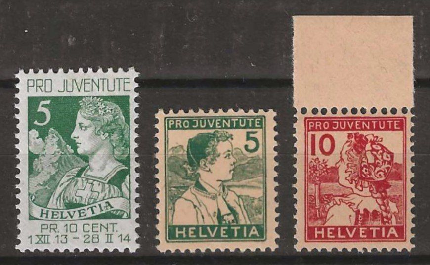 1913/15 : Pro Juventute Nr. J1 - J3 ** KP 215.-- (Neu (gemäss Beschreibung)) in Gümligen für CHF ...