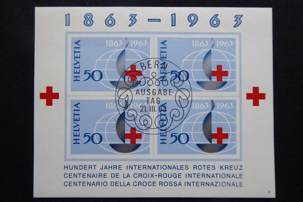 (B68) 1963: Block rotes Kreuz W40 ʘ (Gebraucht) in Basel für CHF 1 ...