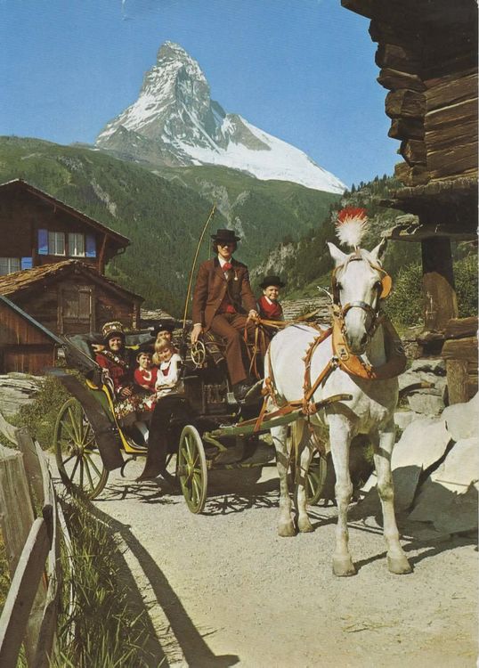 Zermatt - Pferdekutsche mit Trachtengruppe (Gebraucht) in Melano für ...