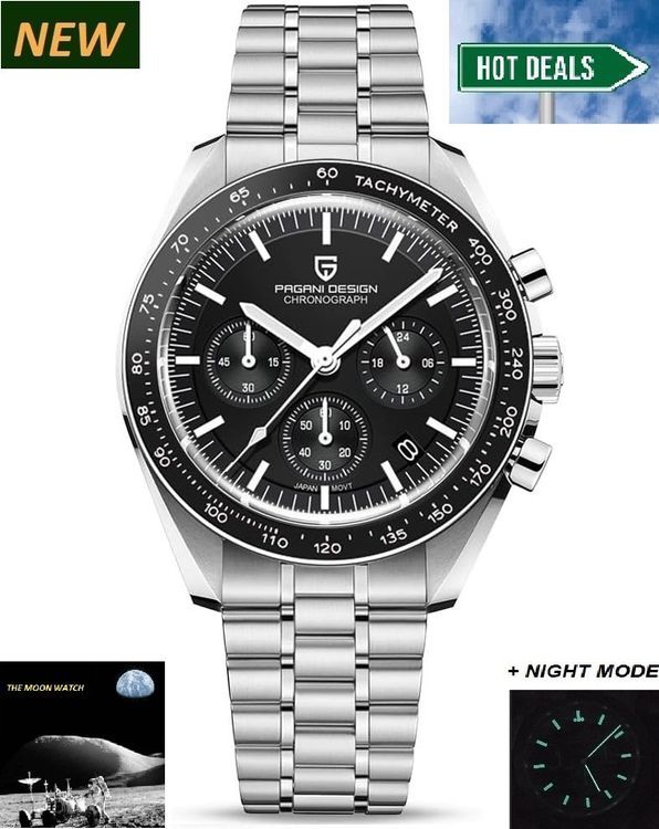 Pagani Design V3 Moonwatch Quarz Chronograph (Omega Hommage) | Kaufen ...