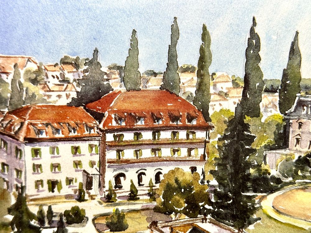 ELISE BURNAND 1996 Aquarelle sur carton Lausanne La Source (Gebraucht) in Morges für CHF 220 ...