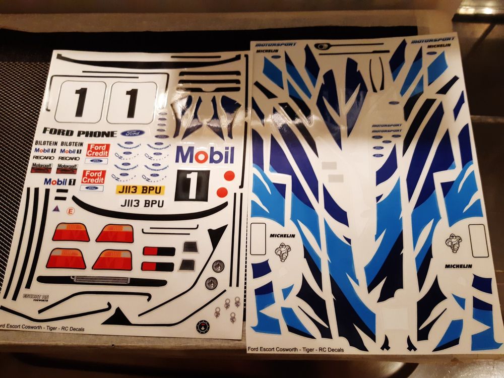 TAMIYA FORD ESCORT TIGERSTRIPES KAROSSERIE UND REPRO DECALS (Gebraucht ...