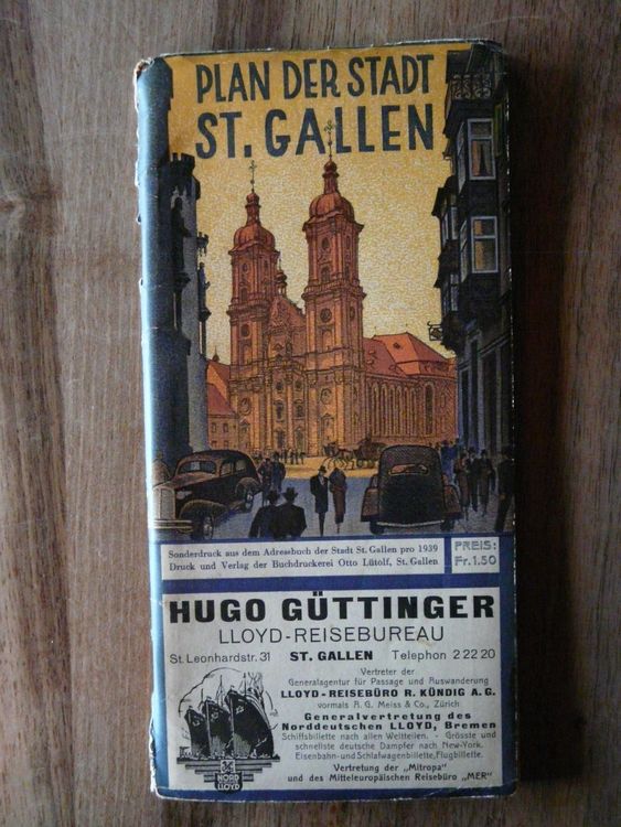 Stadtplan St. Gallen 1939 (Gebraucht) in Grossaffoltern für CHF 3 – mit ...