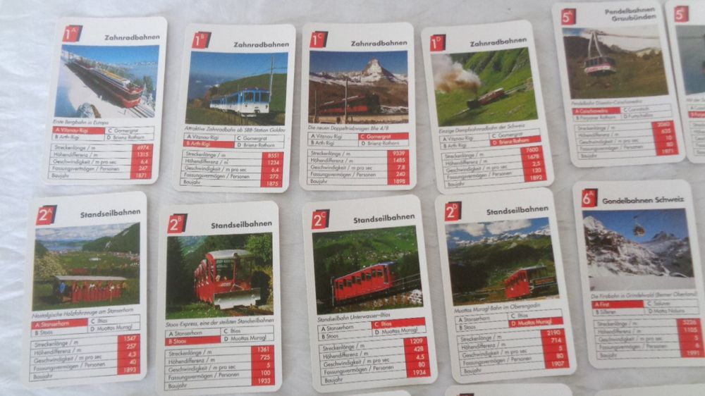 Bergbahn Quartett / Sehr guter Zustand - 33 Karten ab Fr. 8. | Kaufen auf Ricardo