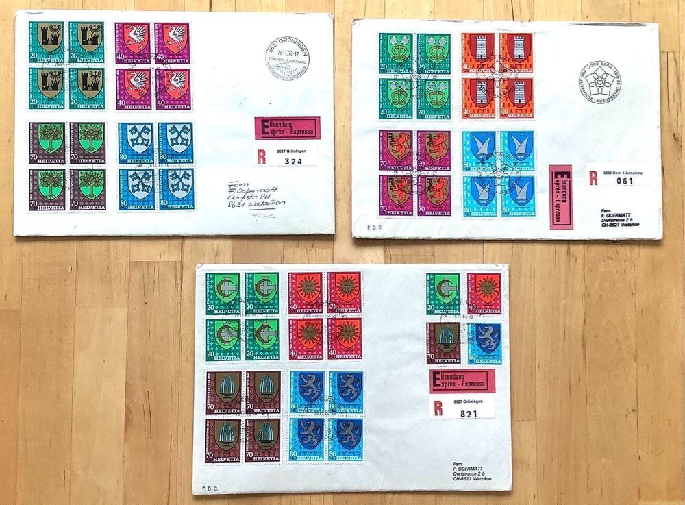 PJ - Gemeindewappen 1978-80-81 4er (Gebraucht) in Liestal für CHF 9 – mit Lieferung auf Ricardo ...