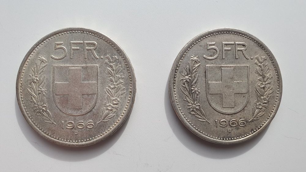 2x 5 Franken silber Schweiz 1966 | Kaufen auf Ricardo