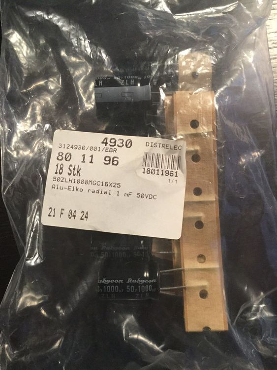 18 ELKO, Rubycon ZLH, 1 mF, 50 Volt (Neu und originalverpackt) in Pfäffikon (ZH) für CHF 9 – mit ...