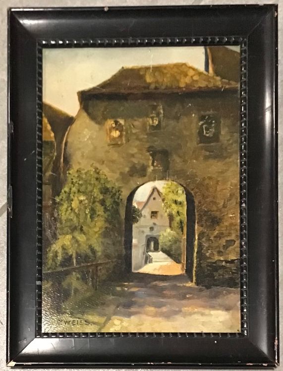 Carl WEISS (1860-1931) Hinterhof Gemälde | Kaufen auf Ricardo