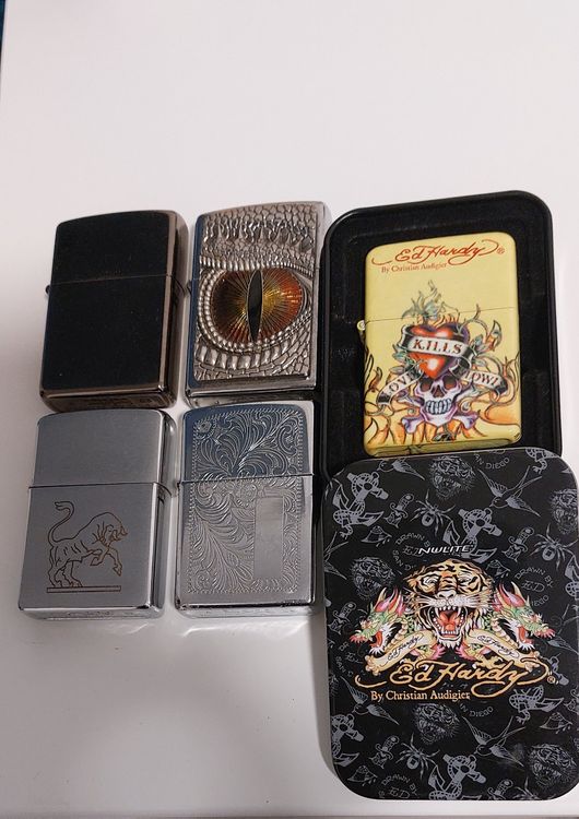 4 Zippo Feuerzeuge/1 Ed Hardy Z-Plus | Kaufen auf Ricardo